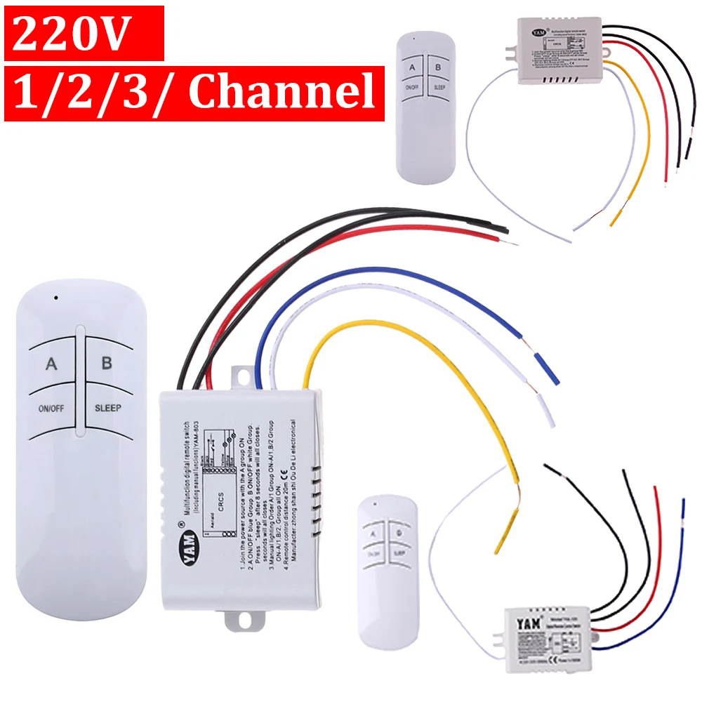 1-2-3Way-220V-RF-Remote-Control-Relay-Wireless-Remote-Switch ...