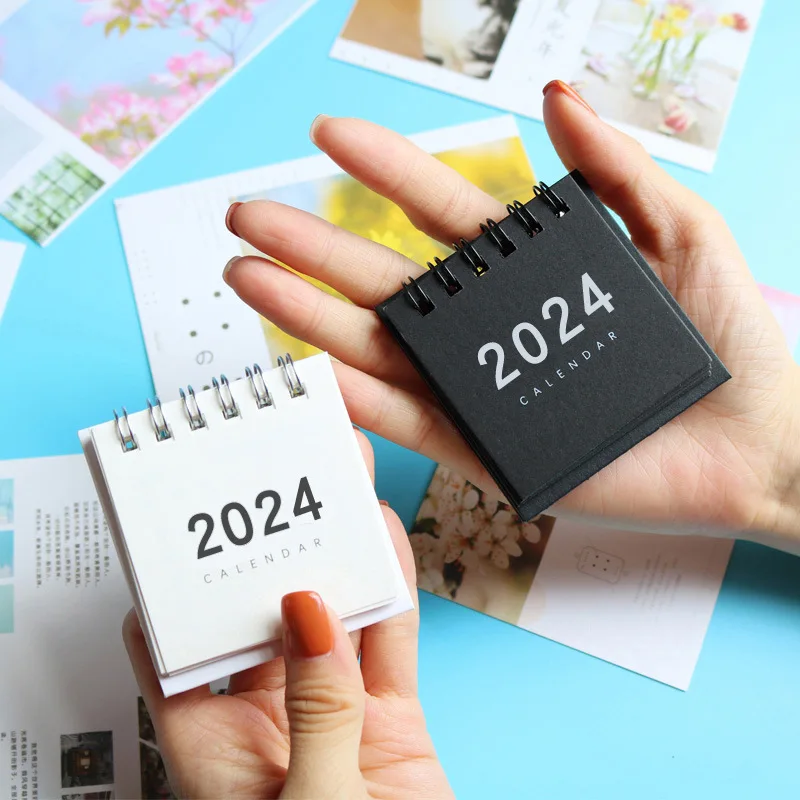 Refreshing-Simple-Solid-Color-2024-Mini-Desktop-Paper-Calendar-Dual ...