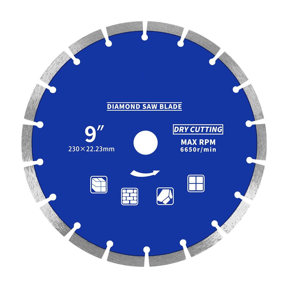 180mm/230mm Diamond Cutting Disc Circular Segment Saw Blade for Dry Wet ...