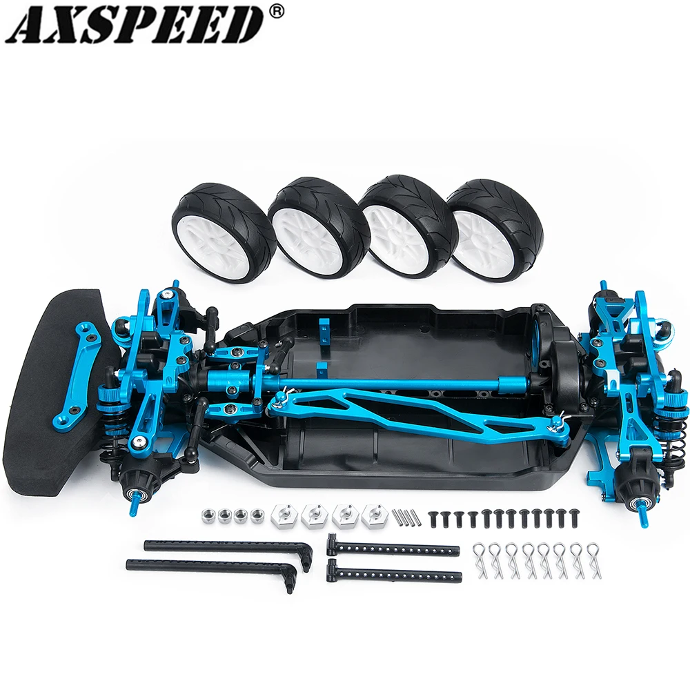 AXSPEED Metal Chassis Frame, corpo Shell Montado Set para Tamiya TT02, 1/10 RC Model Car ...