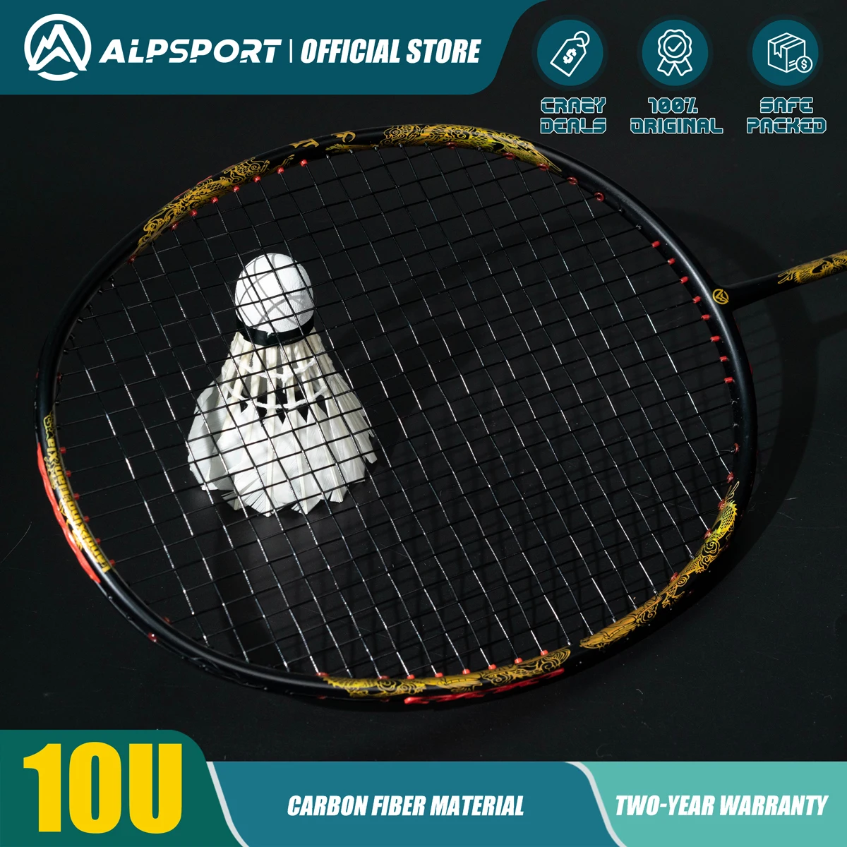 ALP-GD-10U-Badminton-Racket-52g-T800-Ultralight-MAX-30lbs-T800-Carbon ...
