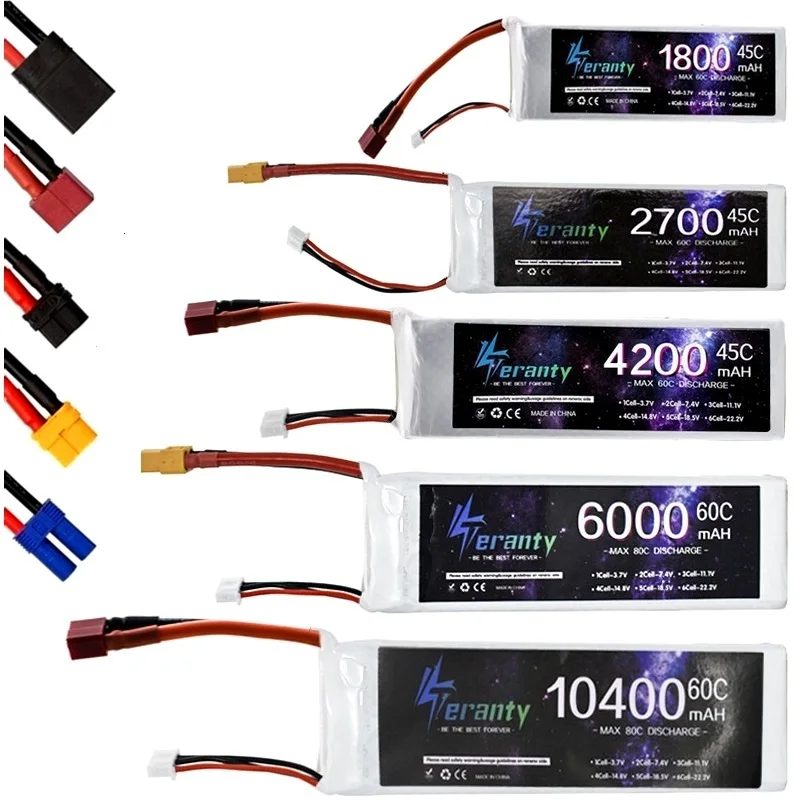 7.4V 1500/2200/3300/4200/5200/6500/7200/9800/10400mah Lipo Battery RC ...