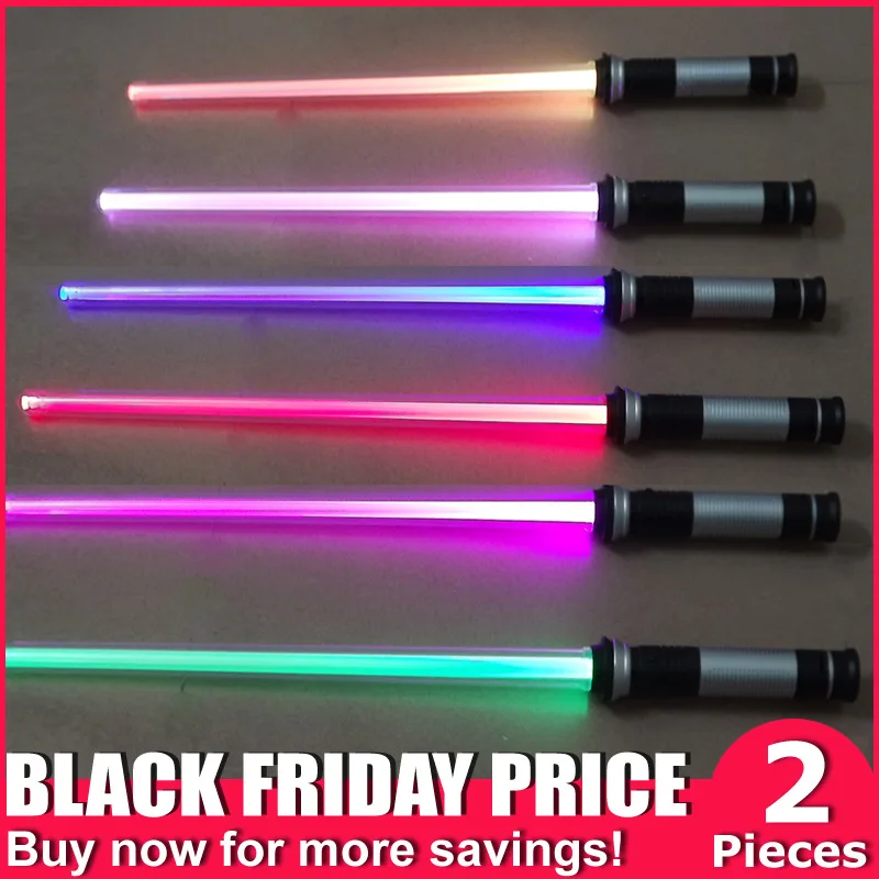2PCS Laser Lightsaber Toys Darth Vaders Sword Cosplay Bow Toy Double ...