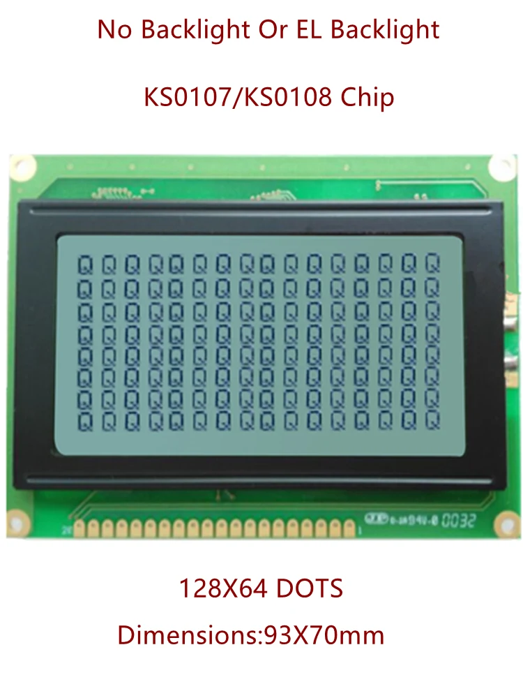 3-3V-5V-LCD-Gray-128X64-93X70-Reflective-FSTN-EL-Or-No-Backlight-MTG ...