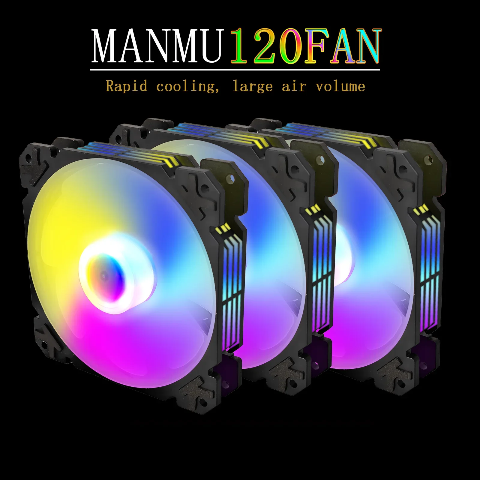 MANMU-2024120mm-LED-Computer-Fan-12V-RGB-Controller-pc-Fan-Gaming-pc ...