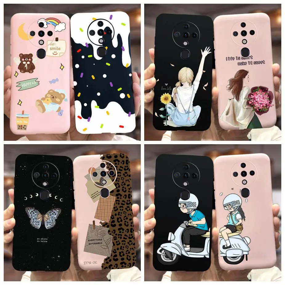 For-Tecno-Spark-6-Case-KE7-Lovely-Candy-Painted-Bumper-Soft-Silicone ...