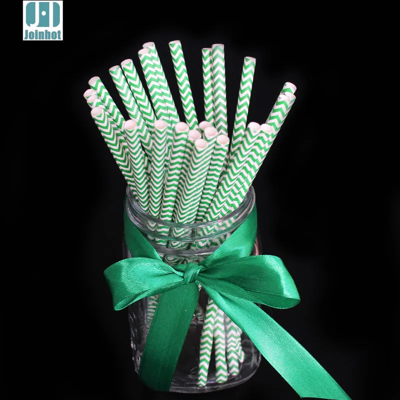 Pack-of-25PCS-Green-Chevron-Paper-Drinking-Straws-Creative-Drinking ...