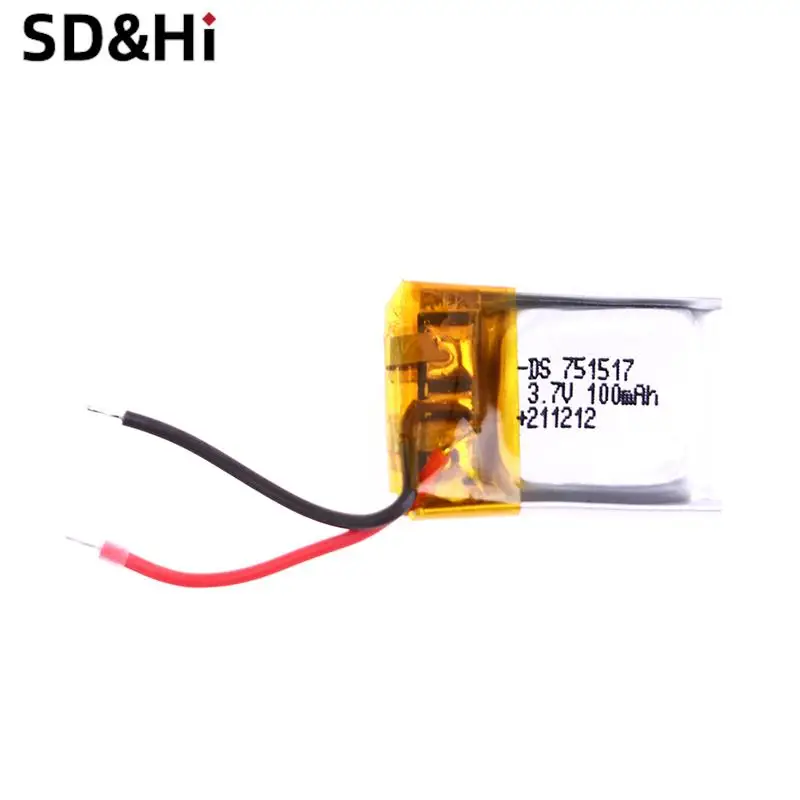 Cheerson CX 10 쿼드콥터 액세서리용 리튬 이온 충전식 배터리, 751517 3.7V, 100mah, 1 개 ...