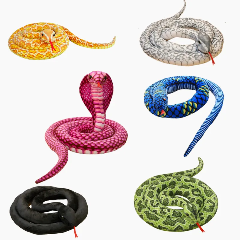 Various Simulation Snake Plush Large Size Joking Doll Lifelike Long Bed ...
