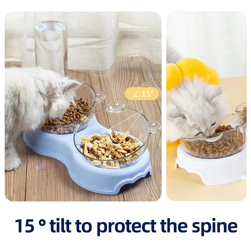 Pet Cat Bowl Automatic Feeder DIY Multi-in-one Splicing