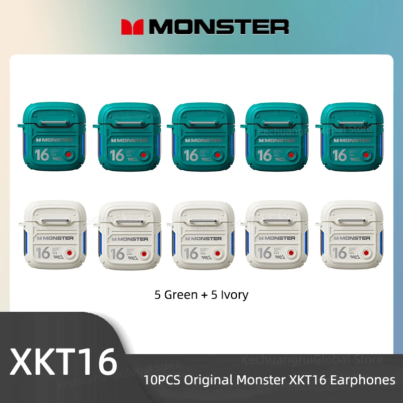 10PCS-Monster-XKT16-Bluetooth-5-3-Earphones-TWS-Mechanical-Gaming ...