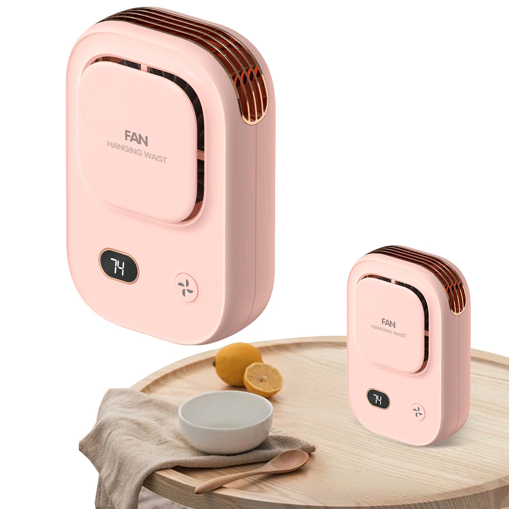 Portable-Waist-Clip-Fan-Hands-Free-Hanging-Neck-Fan-2000mAh-Battery ...