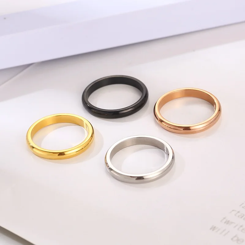 Anillos-sencillos-de-acero-inoxidable-para-Mujer-joyer-a-pulida ...