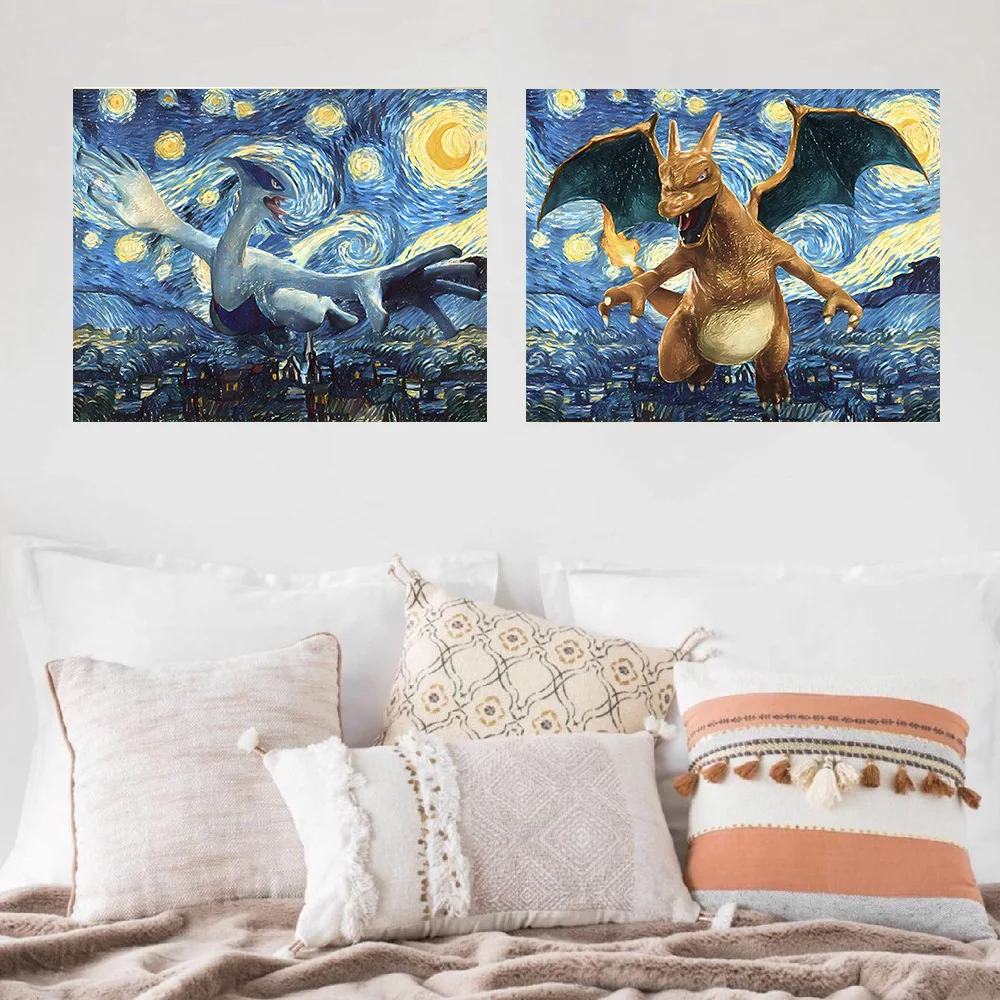Pokémon Posters Peripheral Anime Action Figures Charizard Pikachu ...