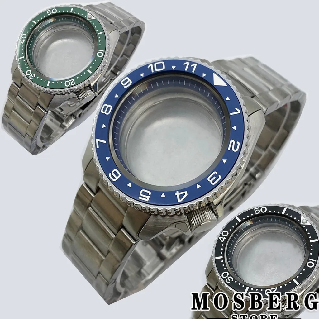 Skx 42mm Watch Case Ceramic Bezel Solid 316l Stainless Steel Sapphire ...