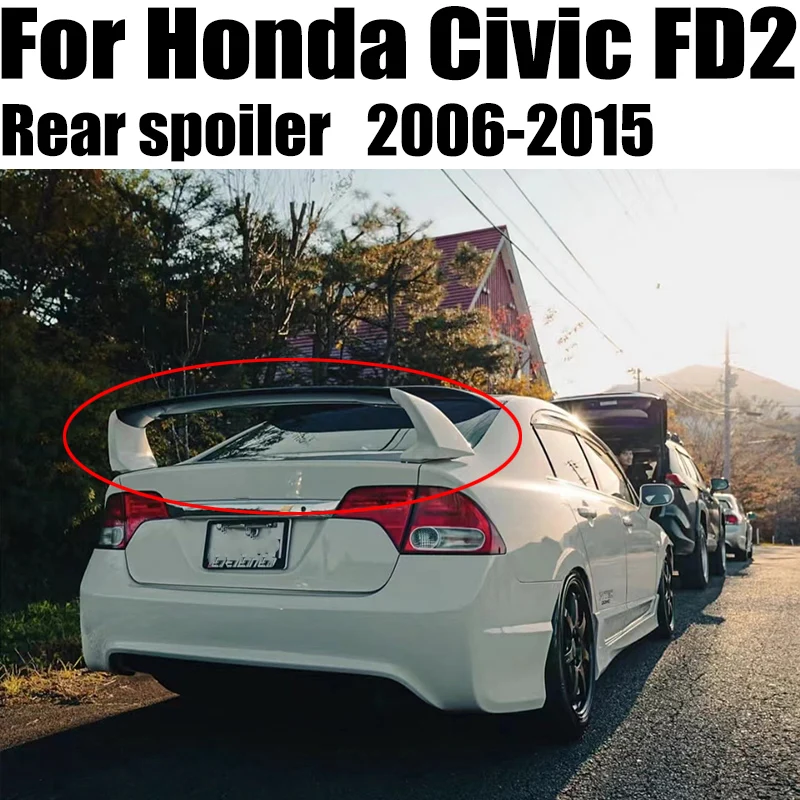For-Honda-Civic-FD2-Black-Red-Spoiler-2006-2015-High-Quality-ABS ...