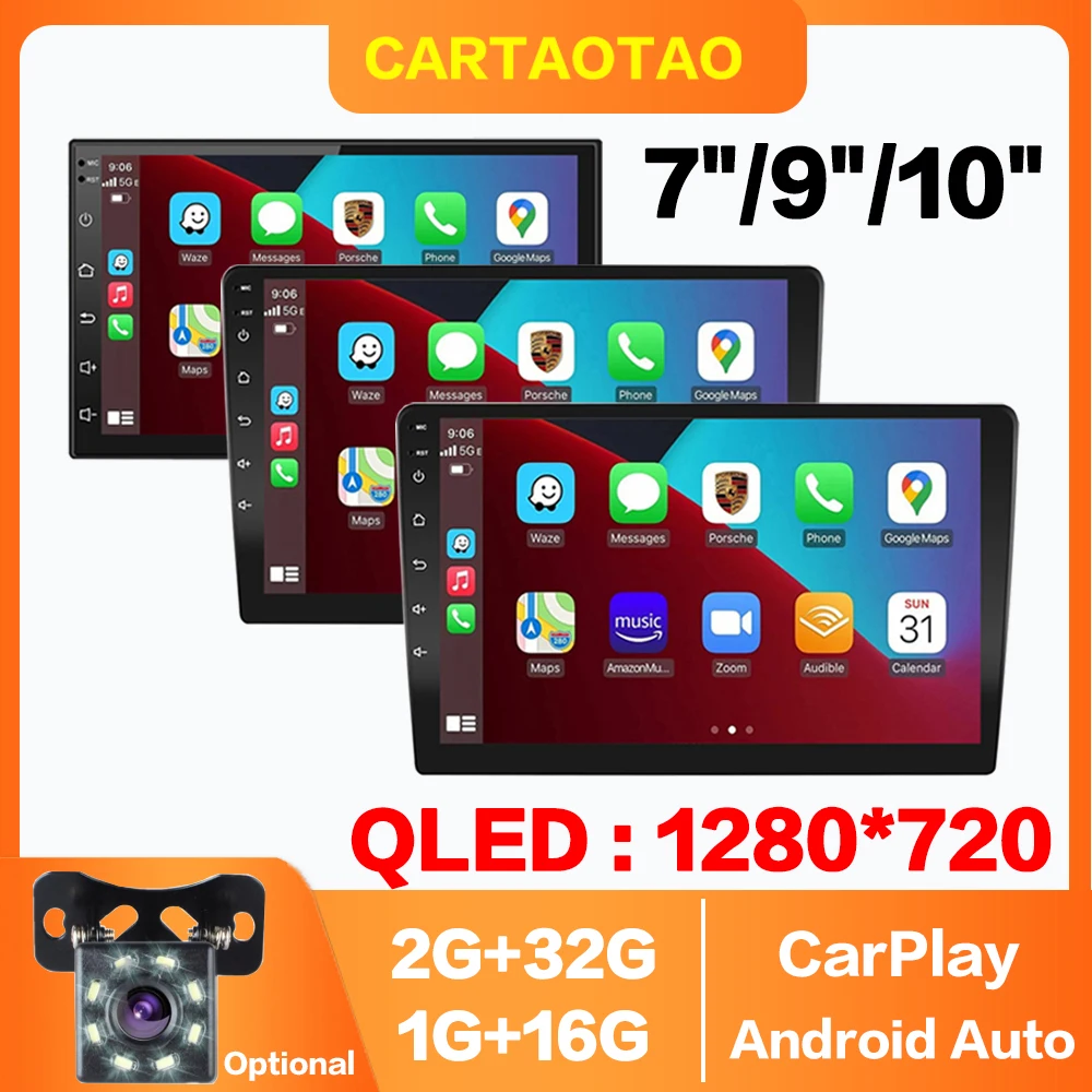 2 Din Android 9.0 Carplay Auto Car Radio Gps Multimedia Video Player ...