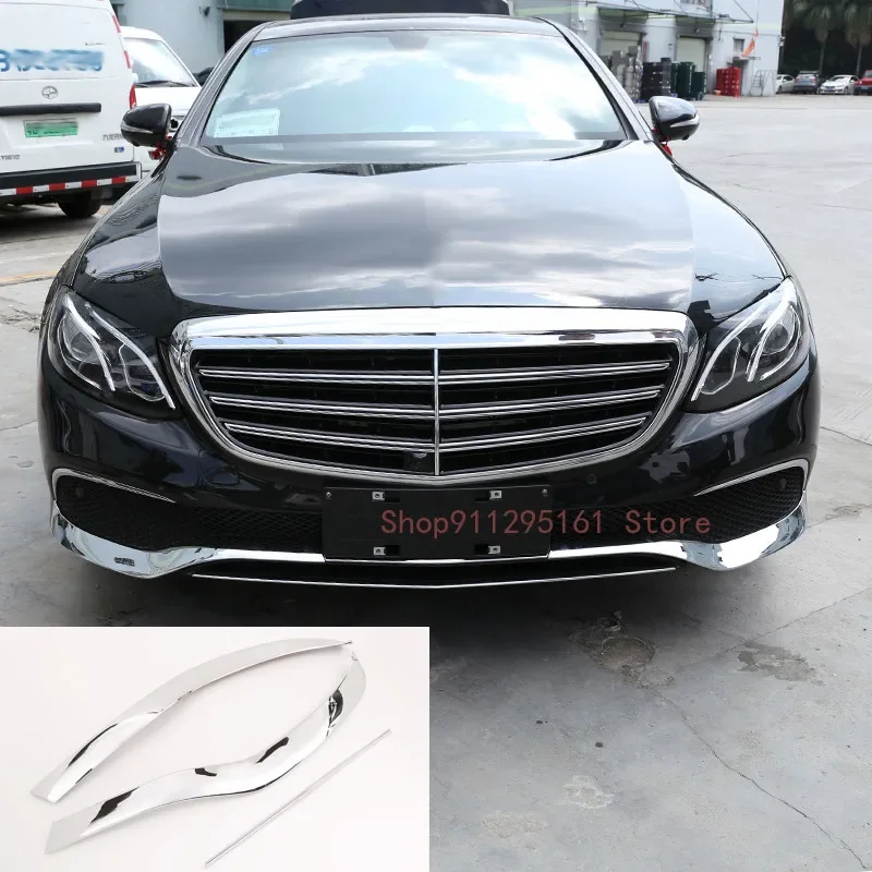 Car-Accessories-3-Pcs-ABS-Chrome-Front-Bumper-Plate-For-Mercedes-Benz-E ...