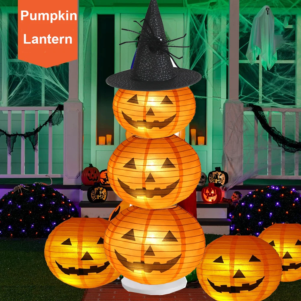 Halloween-Pumpkin-Lantern-Jack-O-Hanging-Paper-Lanterns-With-Lights-for ...
