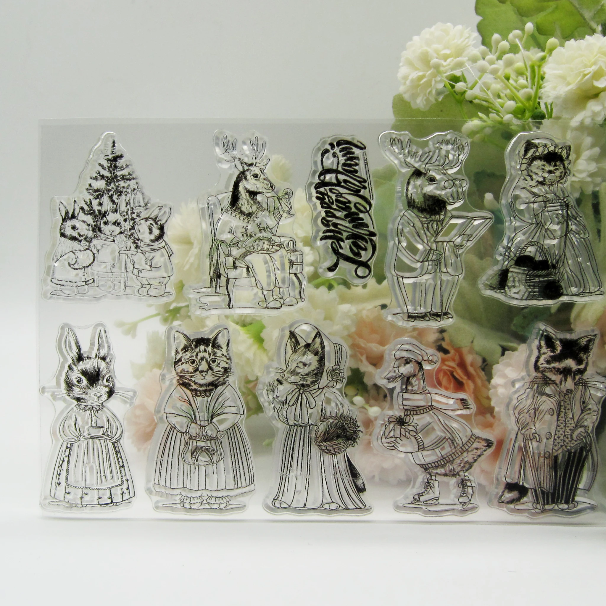 Animal Silicone Rubber Stamp and Die Sheet Cling Scrapbooking DIY Cute ...