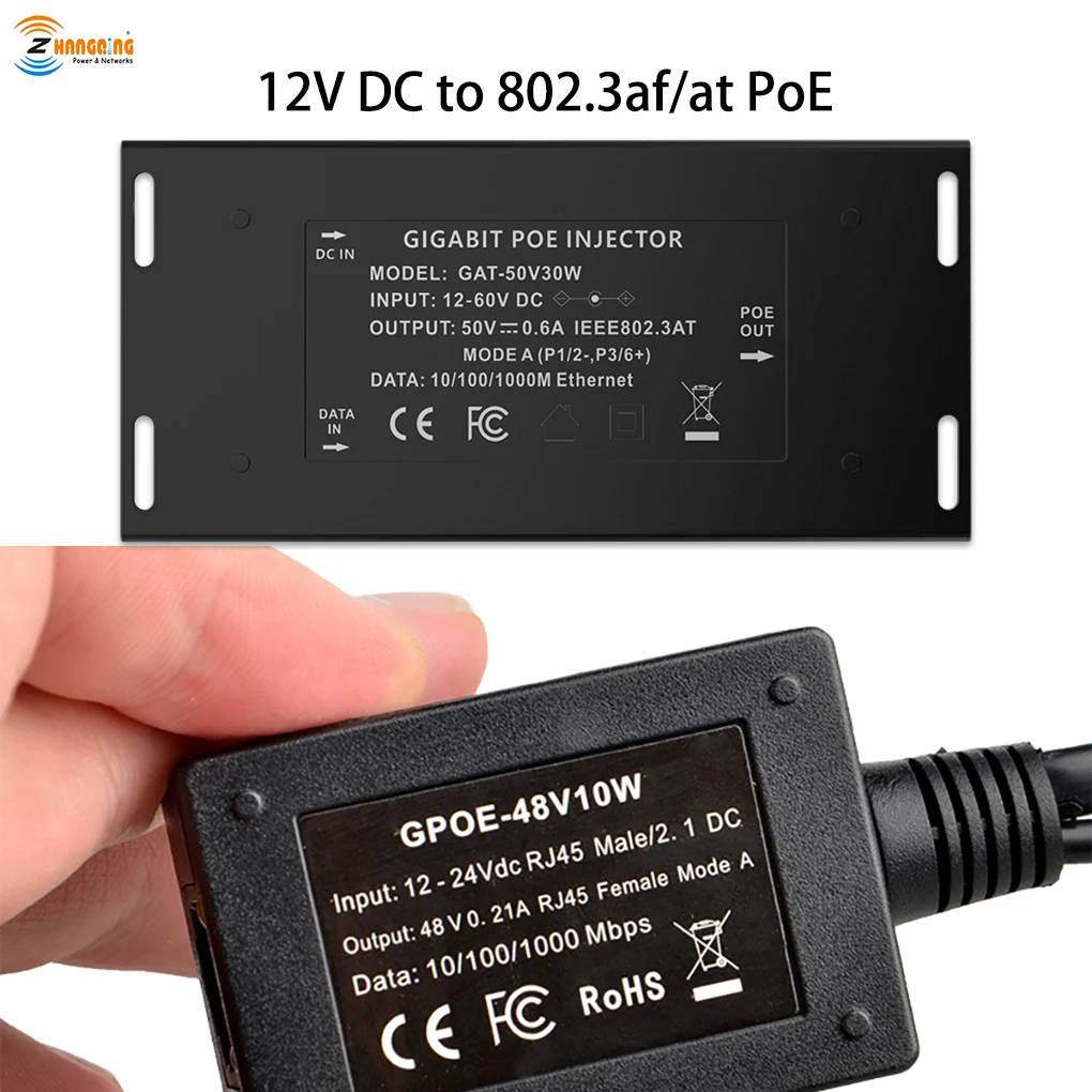 12V-DC-to-48V-50V-802-3af-at-PoE-Converter-1000mbps-Ethernet-Speed-PoE ...