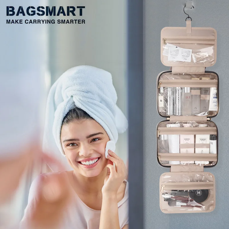 BAGSMART Hanging Toiletry Bag Waterproof Cosmetic Makeup Case Outdoor ...