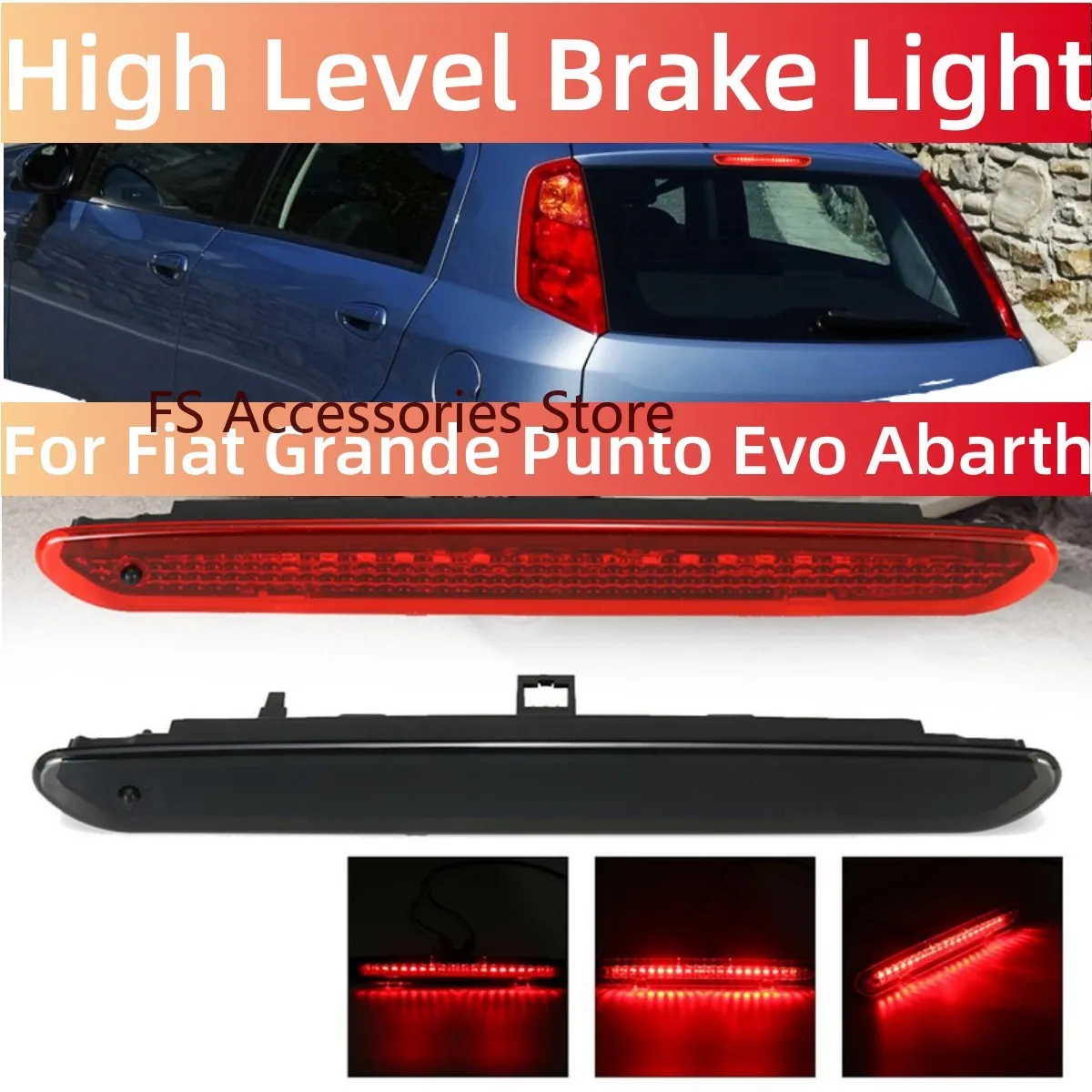 Red-Black-LED-Rear-High-Mount-Lamp-High-Level-Third-Brake-Stop-Light ...