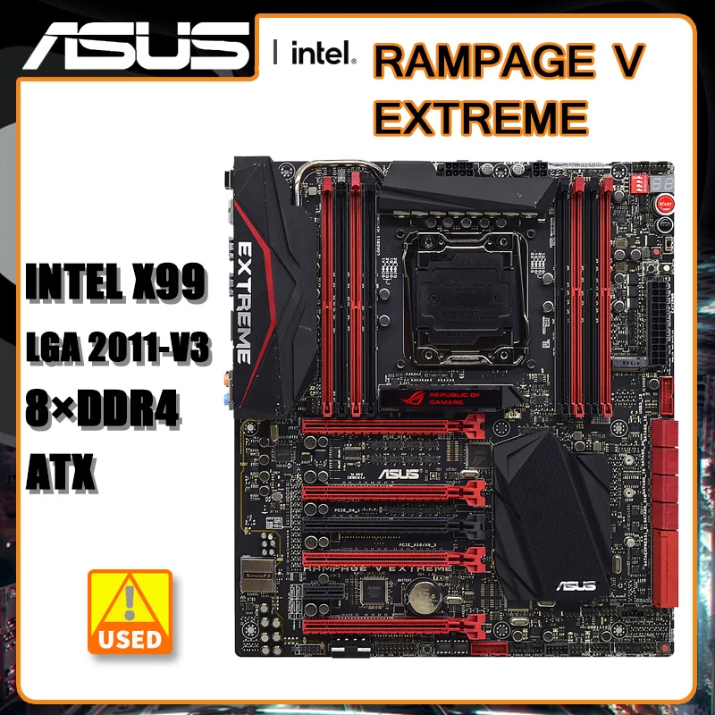 X99 Motherboard LGA 2011-V3 ASUS RAMPAGE V EXTREME DDR4 128GB Intel X99 ...