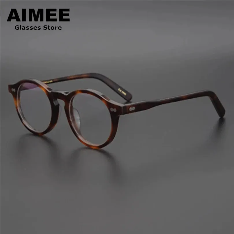 Aimee-Brand-Designer-Hand-Made-Vintage-Round-Acetate-Glasses-Frame-Men ...