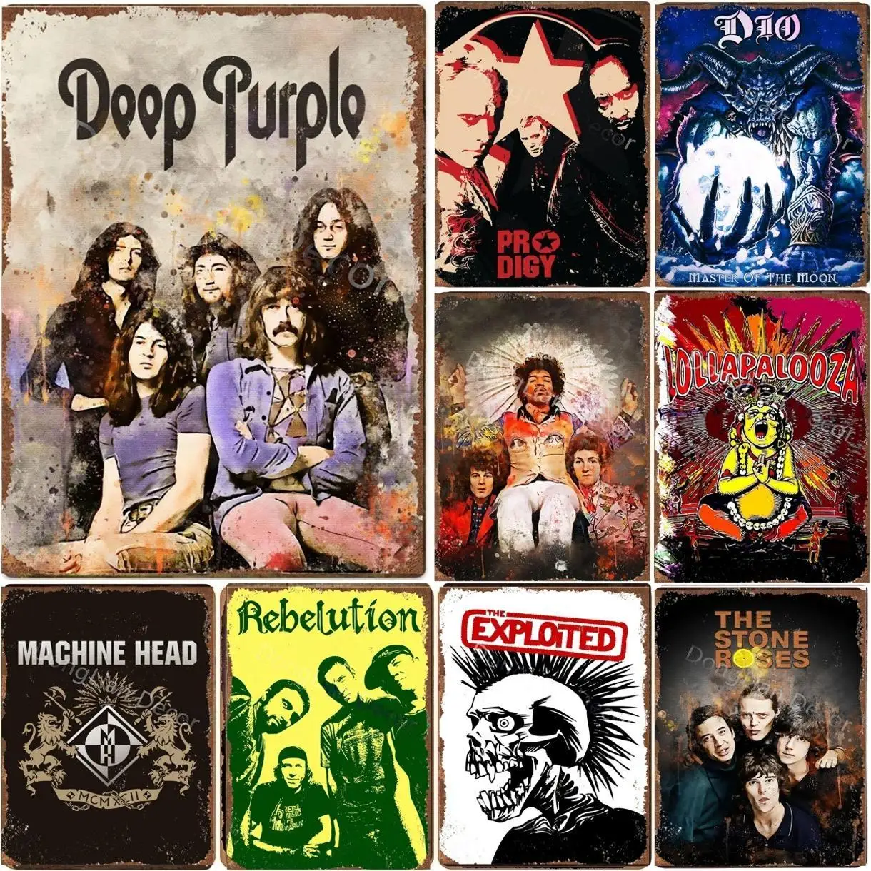 Vintage Rock Music Tin Sign Retro Rock Band Poster Metal Plate ...