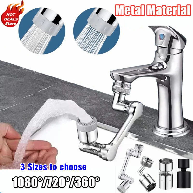 Metal-Faucet-Extender-Aerator-Bubbler-Nozzle-1080-Universal-Rotation ...