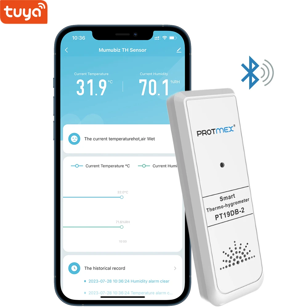 Tuya-Smart-Life-Bluetooth-Sensor-de-Temperatura-e-Umidade-Mini-Design ...