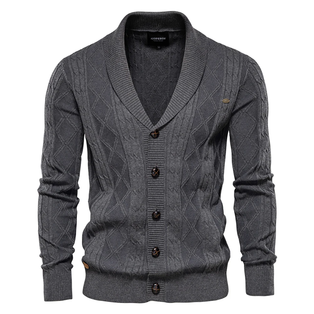 AIOPESON-Cotton-Argyle-Cardigan-Men-Casual-Single-Breasted-Solid-Color ...