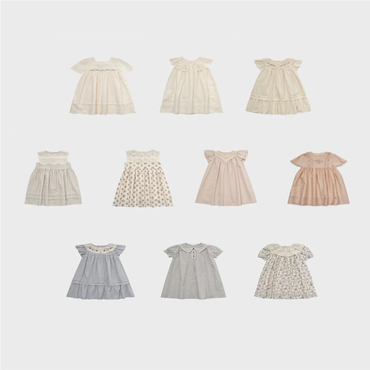 Girls' Printed Cotton Dress 2026 Summer LOU Short-Sleeved Handmade ...