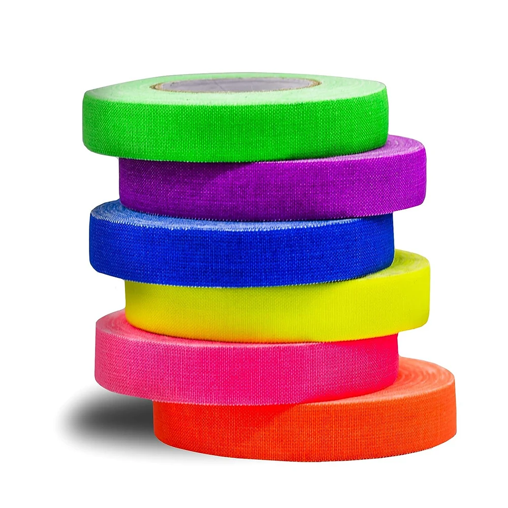 5-Rolls-Glow-Party-Neon-Tape-Fluorescent-Cloth-Tape-Black-Light-Tape ...