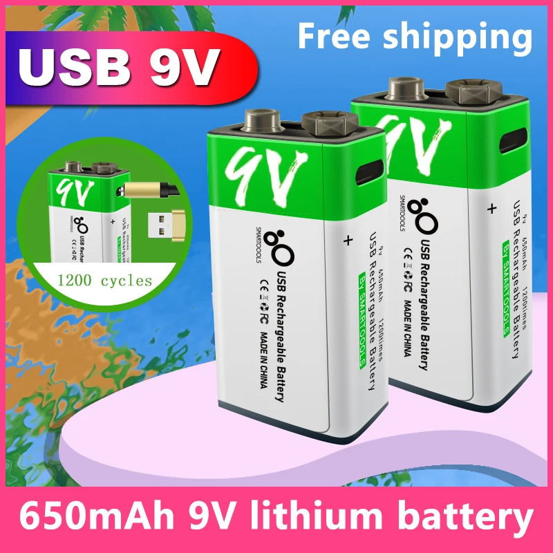 Original-9V-Rechargeable-Battery-650mAh-for-Multimeter-Microphone ...