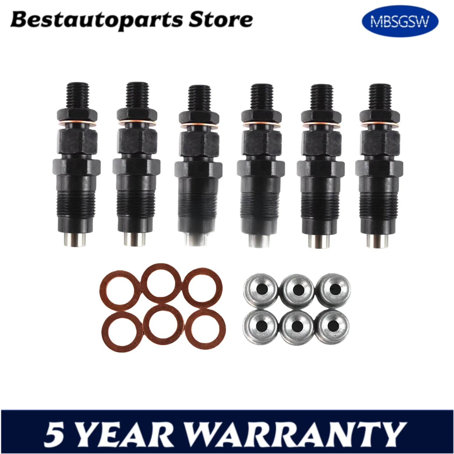 6PCS Diesel Fuel Injectors For Toyota Landcruiser Coaster 1HZ 70 & 80 ...
