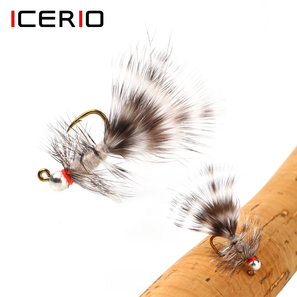 ICERIO-Tungsten-Jig-Bugger-Tan-Fast-Sinking-Grizzly-Saddle-Hackle-Wet ...
