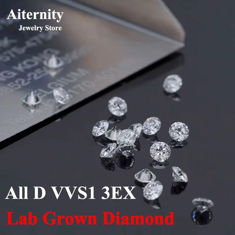 100% Real Diamond D Color VVS White Round Excellent Cut Loose Lab ...