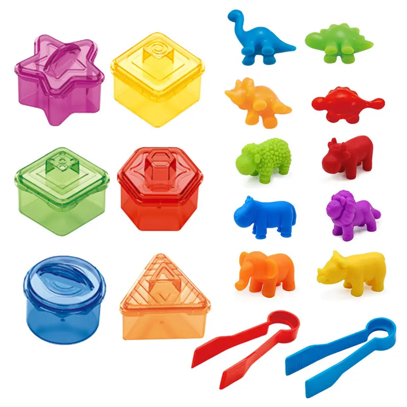Montessori Animal Counting Math Toys Shape Color Classification Box ...