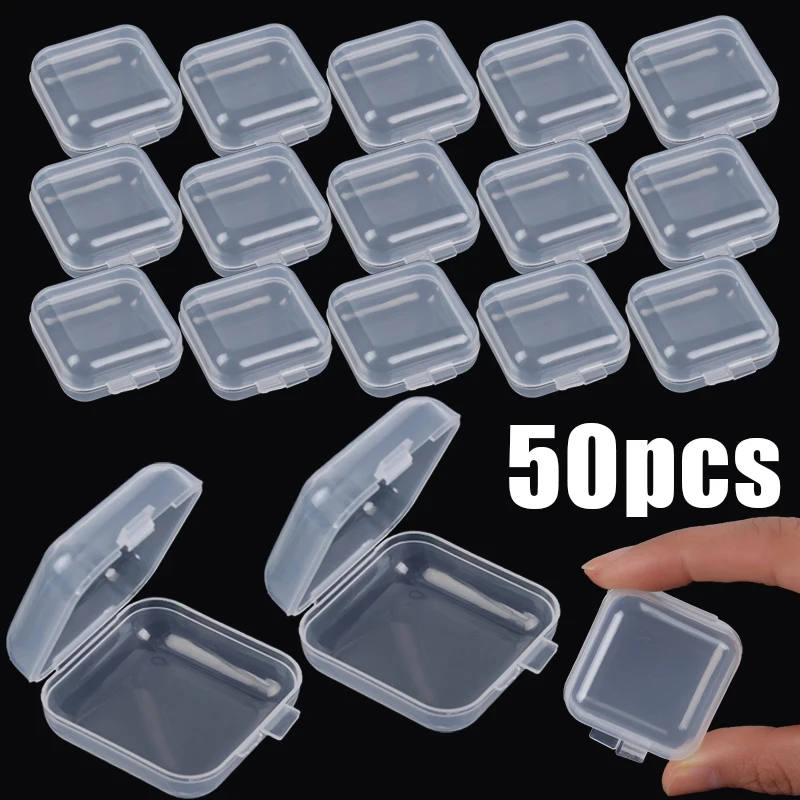 50-1PCS-Mini-Storage-Box-Transparent-Square-Plastic-Case-for-Earring ...