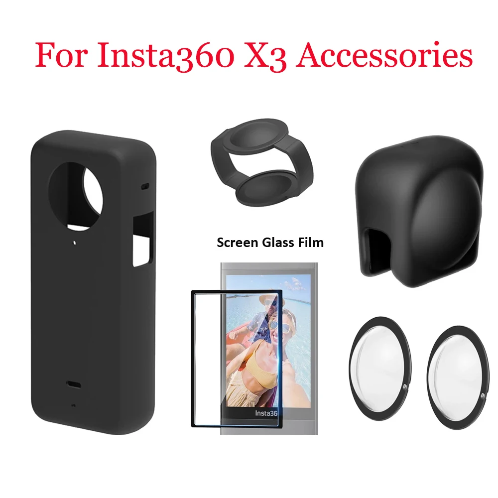 Tempered Filmsfor Insta360 X3 Body Cover Lens Guards Cap for Insta 360 ...
