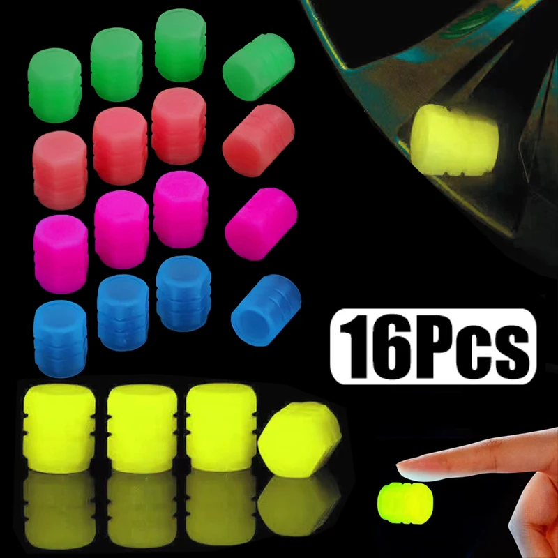 Luminous Tire Valve Caps 5 Colors Car Motorcycle Glowing Valve Cover ...