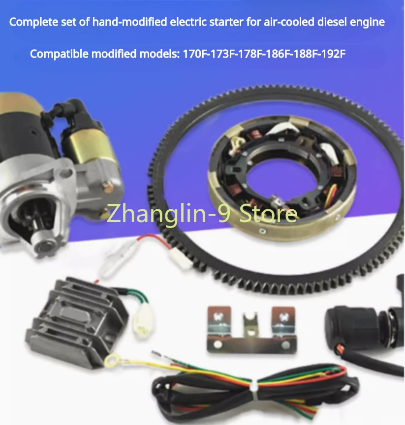 ELECTRIC-START-CONVERSION-KIT-FOR-YANMAR-170F173F178F186F188F-DIESEL ...