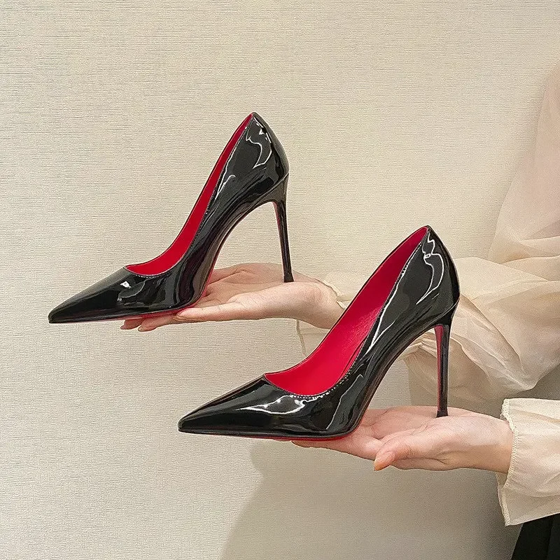 Talons-hauts-semelle-rouge-pour-femmes-talons-fins-pour-femmes-cuir ...