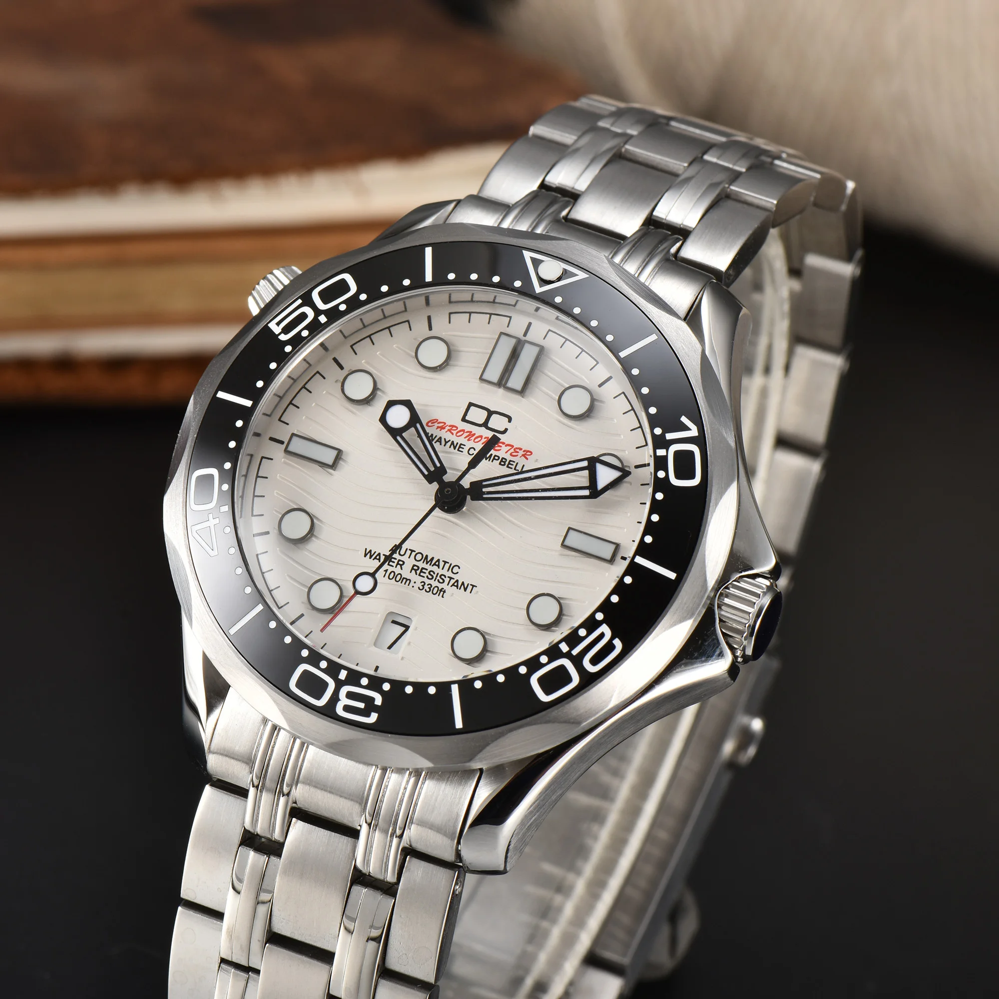 42mm automatic mechanical watch with NH35 movement, stainless steel ...