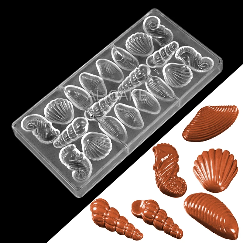 1Pcs-Polycarbonate-Chocolate-Mold-Form-Scallop-Hippocampus-6-Shape-20 ...