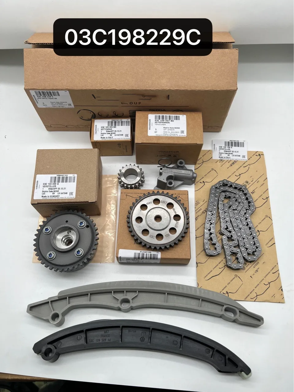 KIT tensor de árbol de levas de cadena de distribución para VW, Audi, Seat, Skoda 1,4, TSI 1,6 ...