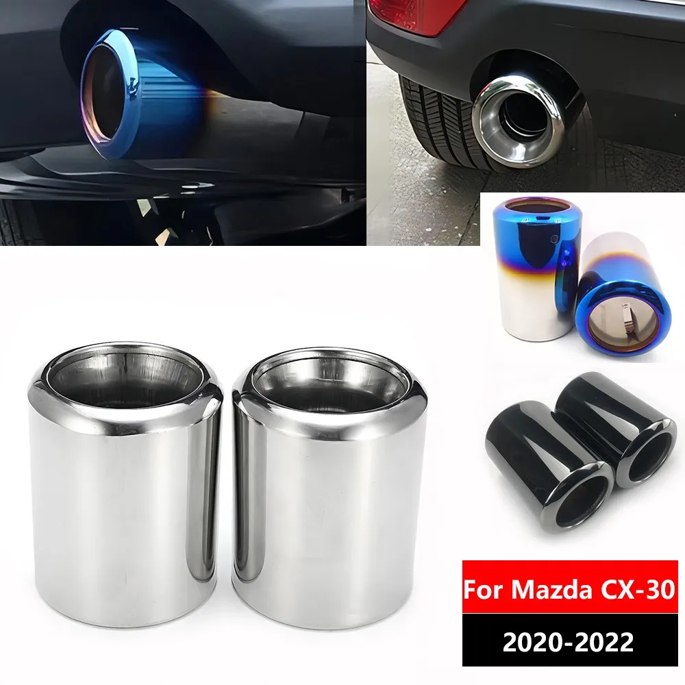 Car Exhaust Muffler Tip Round Stainless Steel Pipe Exhaust Tail Muffler ...