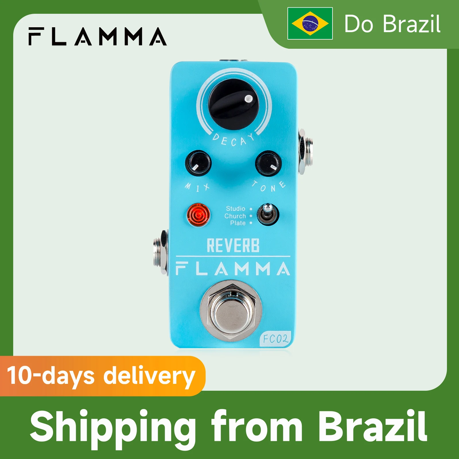 FLAMMA-FC02-Pedal-de-guitarra-el-trica-Reverb-Effects-Studio-Church ...